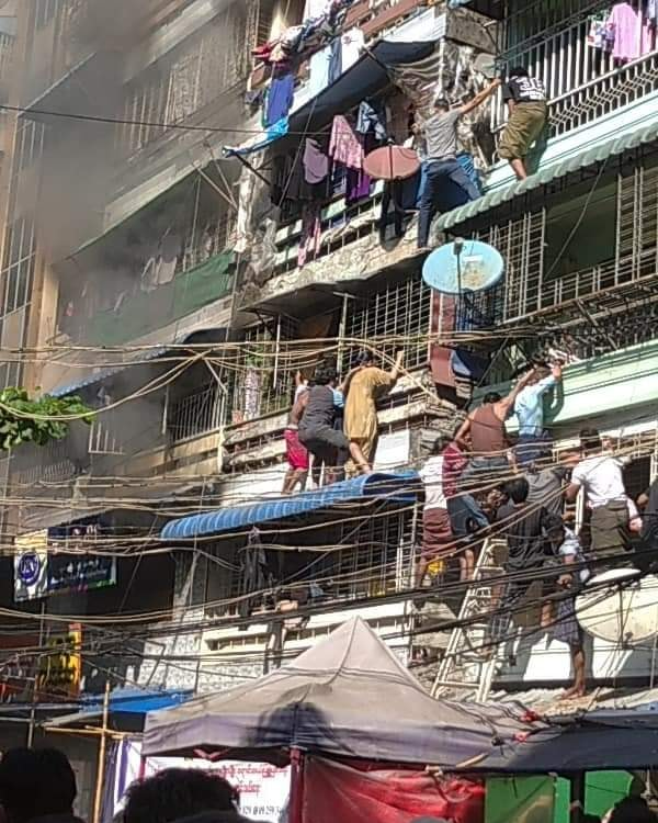 Blaze at six-storey Yangon building | Mizzima Myanmar News and Insight