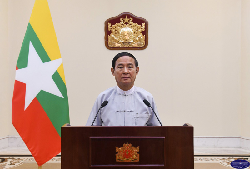 Myanmar president speaks at the opening of the China-ASEAN summits ...